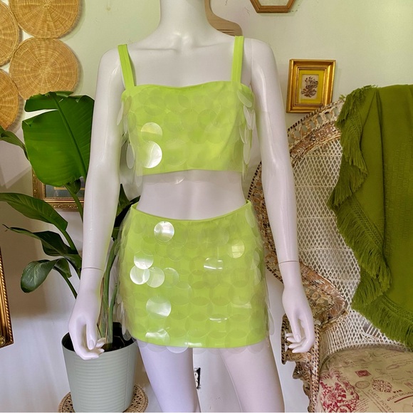 Jonathan Simkhai | Dresses | Simkhai Campbell Transparent Sequin Mini ...